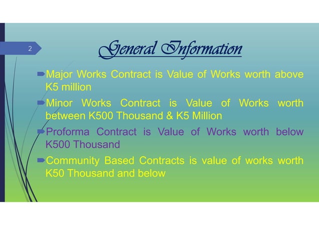 Proforma Contract Bid Requirements | PPT