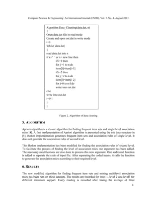 PERFORMANCE ANALYSIS OFMODIFIED ALGORITHM FOR FINDINGMULTILEVEL ASSOCIATION RULES | PDF