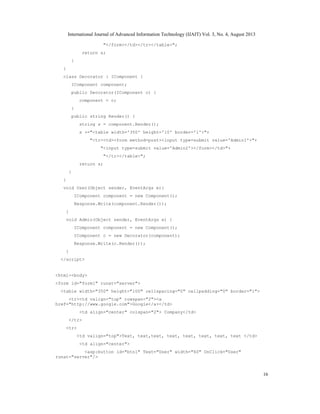 DECORATOR PATTERN IN WEB APPLICATION | PDF | Web Design and HTML | Internet