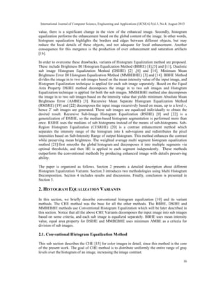 CONTRAST ENHANCEMENT TECHNIQUES USING HISTOGRAM EQUALIZATION METHODS ON COLOR IMAGES WITH POOR ...