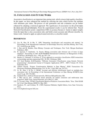 INTEGRATED ASSOCIATIVE CLASSIFICATION AND NEURAL NETWORK MODEL ENHANCED BY USING A STATISTICAL ...