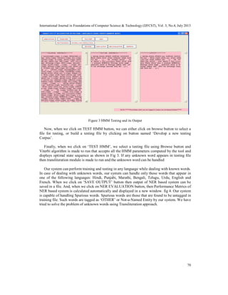 HIDDEN MARKOV MODEL BASED NAMED ENTITY RECOGNITION TOOL | PDF
