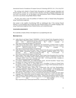 HIDDEN MARKOV MODEL BASED NAMED ENTITY RECOGNITION TOOL | PDF