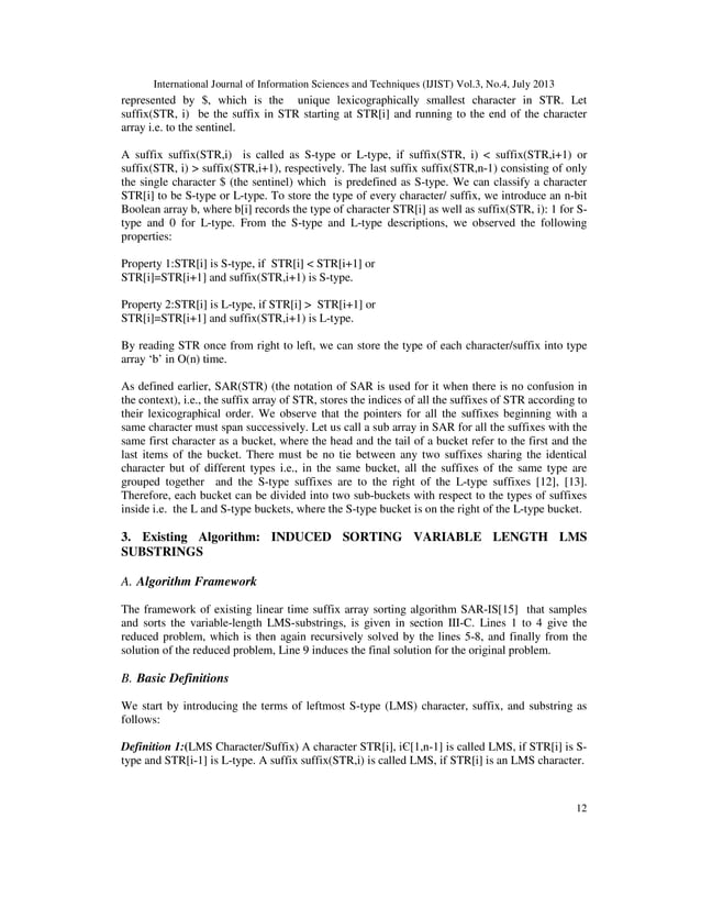 Space Efficient Suffix Array Construction Using Induced Sorting Lms Substrings Pdf