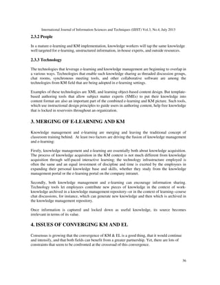 Assessing The Tangible And Intangible Impacts Of The Convergence Of E-Learning And Knowledge ...