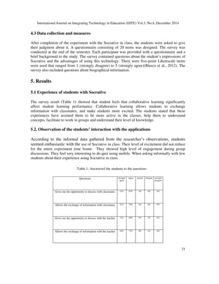 Using Socrative and Smartphones for the support of collaborative learning | PDF