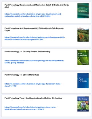 Plant Physiology 4th Lincoln Taiz Eduardo Zeiger | PDF