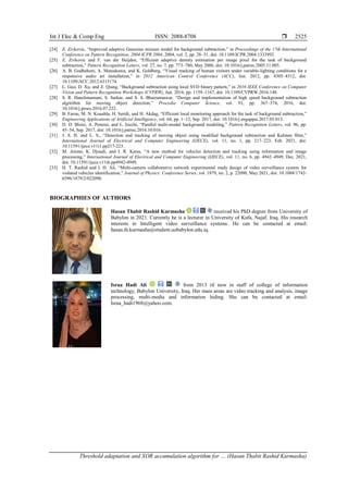 Threshold adaptation and XOR accumulation algorithm for objects detection | PDF | Cameras and ...