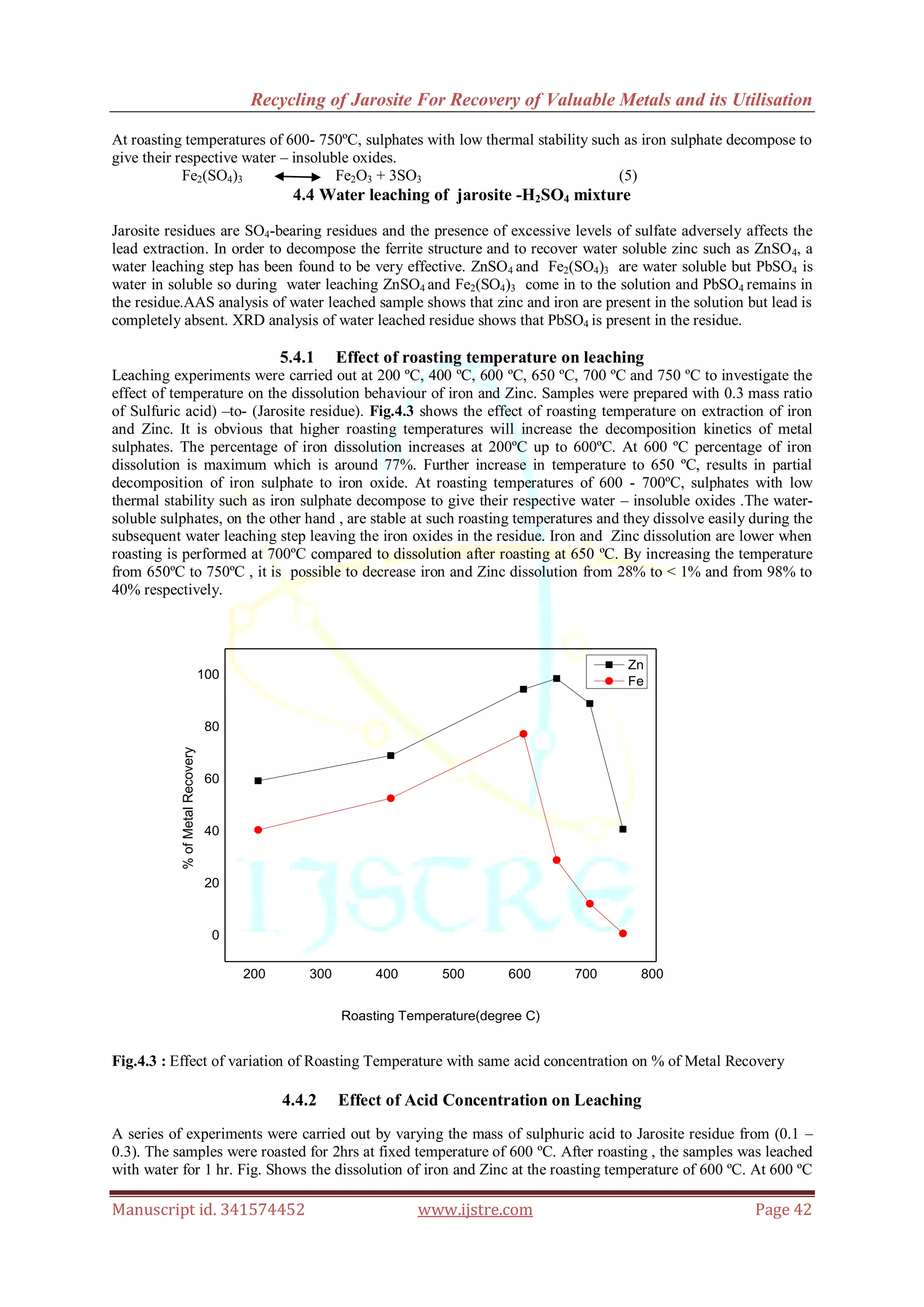 Recycling of Jarosite For Recovery of Valuable Metals and its ...