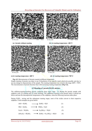 Recycling of Jarosite For Recovery of Valuable Metals and its ...