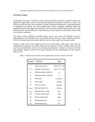 Feedback linearization and Backstepping controllers for Coupled Tanks | PDF