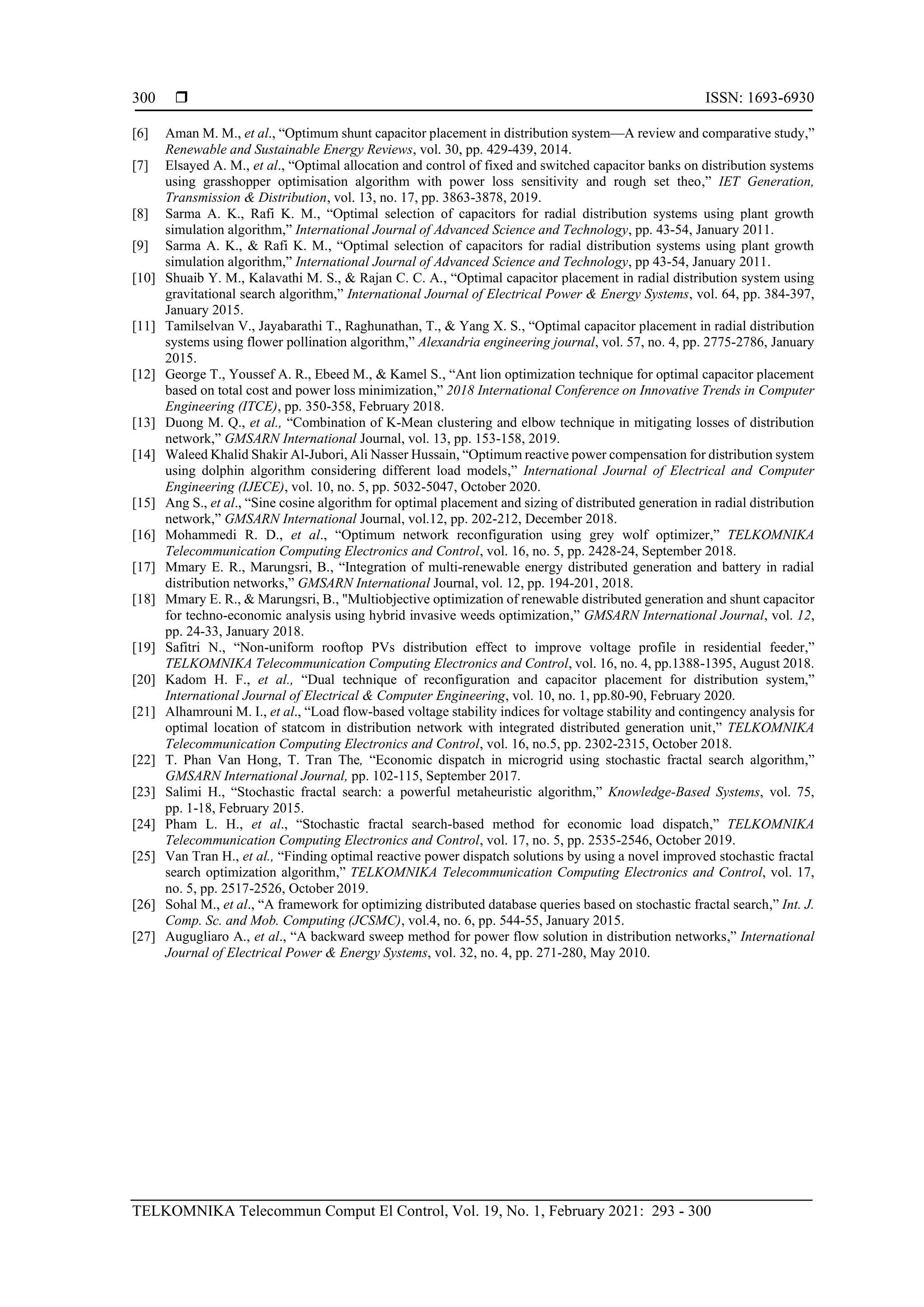 Optimizing Location And Size Of Capacitors For Power Loss Reduction In Radial Distribution