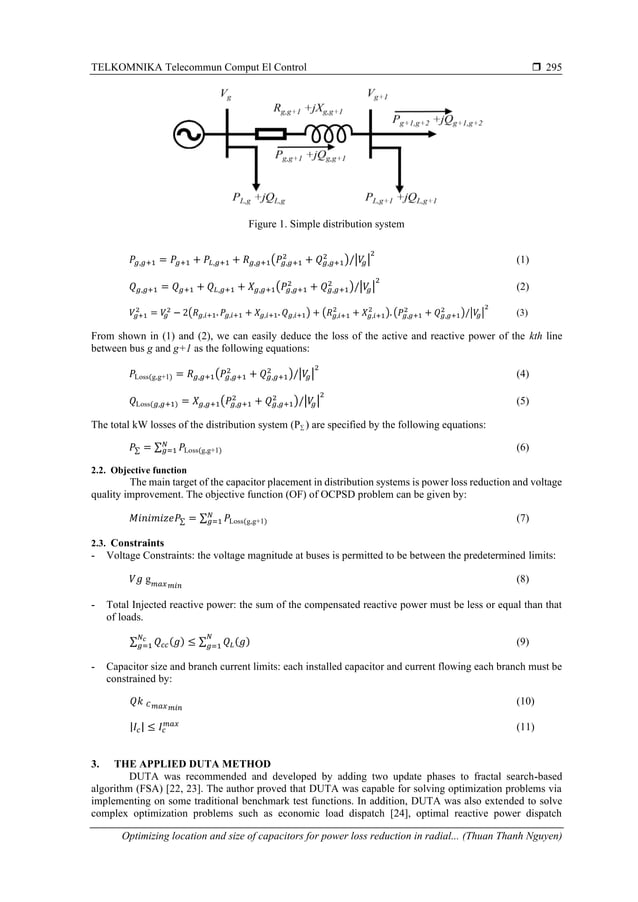 Optimizing Location And Size Of Capacitors For Power Loss Reduction In Radial Distribution