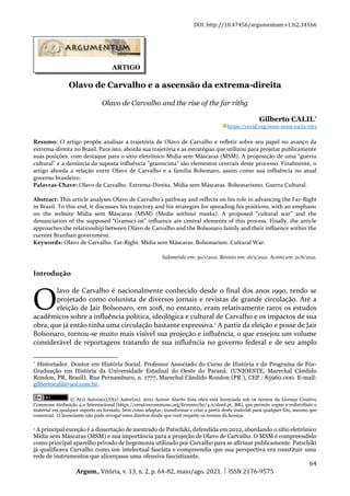 Olavo de Carvalho and the Rise of the Far-Right in Brazil: Cultural War ...