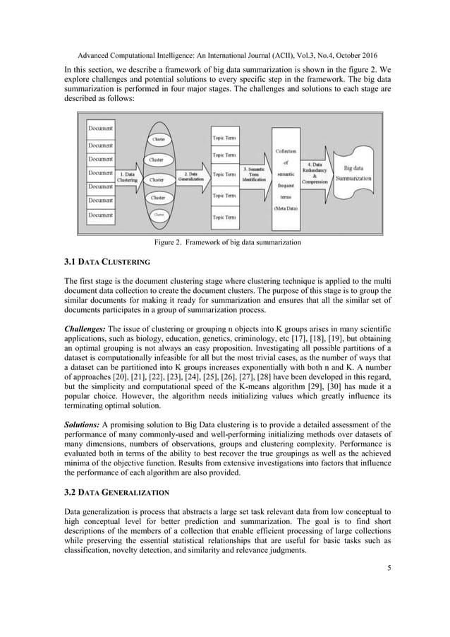Big Data Summarization : Framework, Challenges and Possible Solutions | PDF