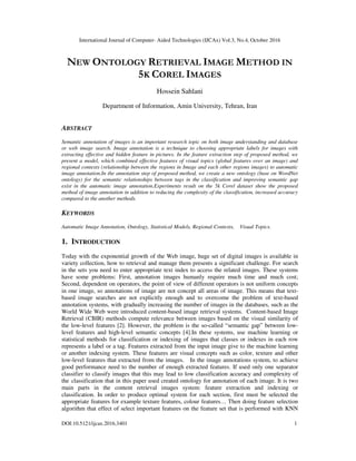 NEW ONTOLOGY RETRIEVAL IMAGE METHOD IN 5K COREL IMAGES | PDF