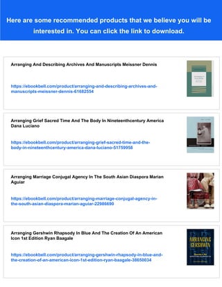 Arranging Describing Archives Manuscripts Roe Kathleen | PDF