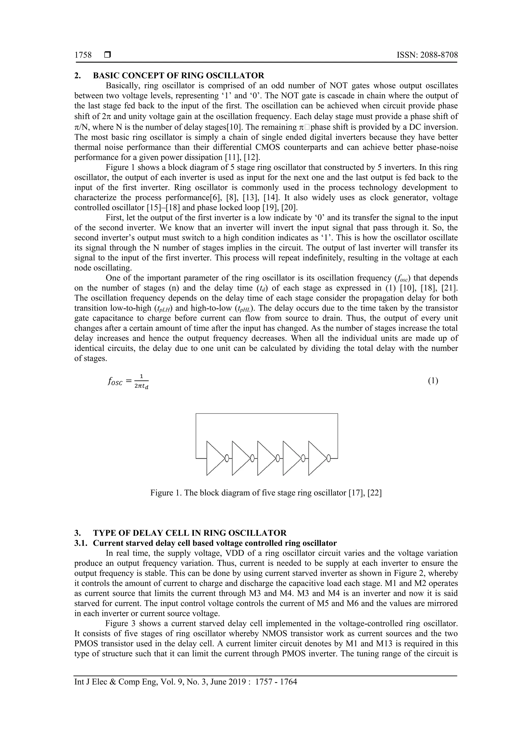CMOS ring oscillator delay cell performance: a comparative study | PDF