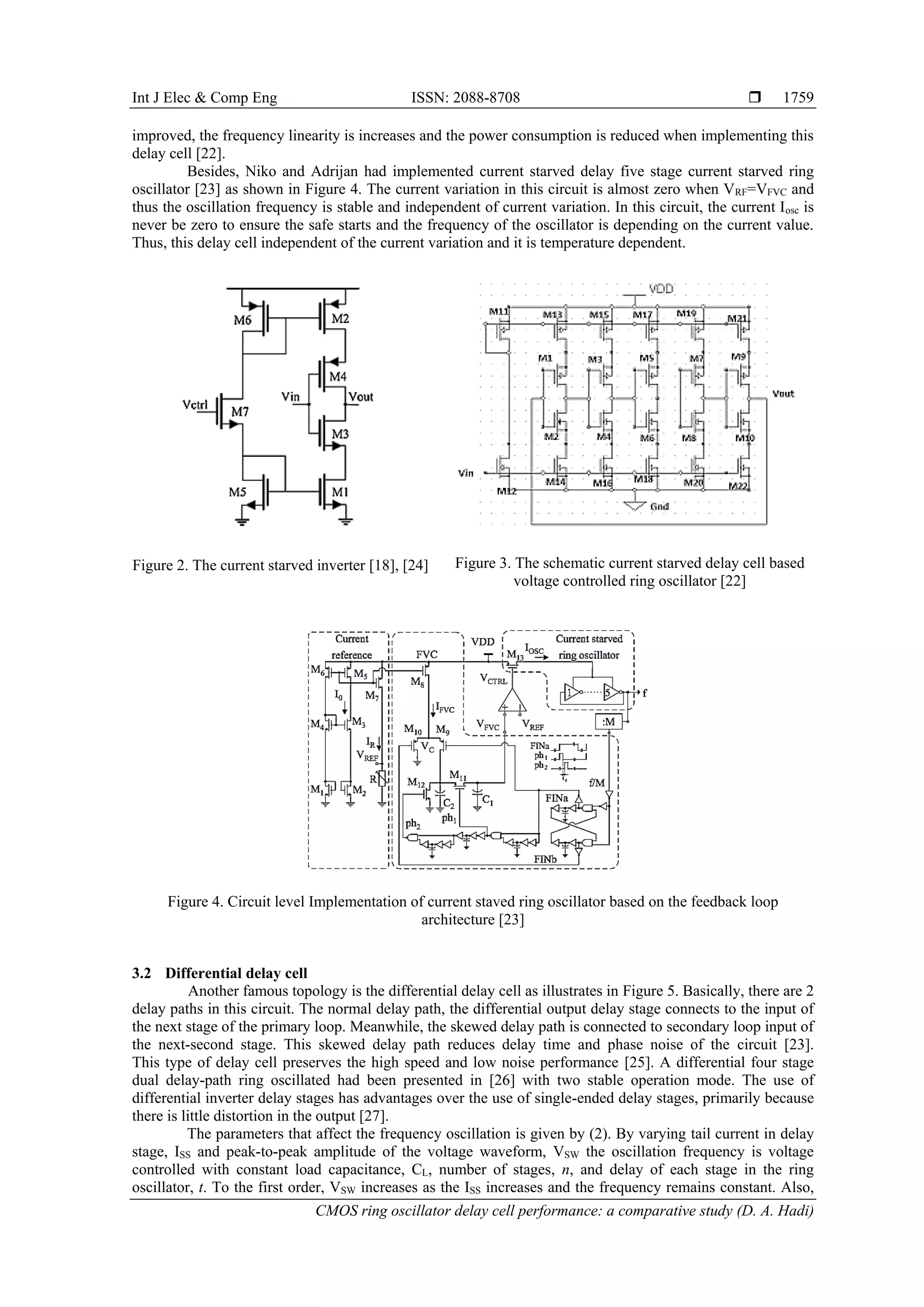 CMOS ring oscillator delay cell performance: a comparative study | PDF