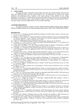 CMOS ring oscillator delay cell performance: a comparative study | PDF