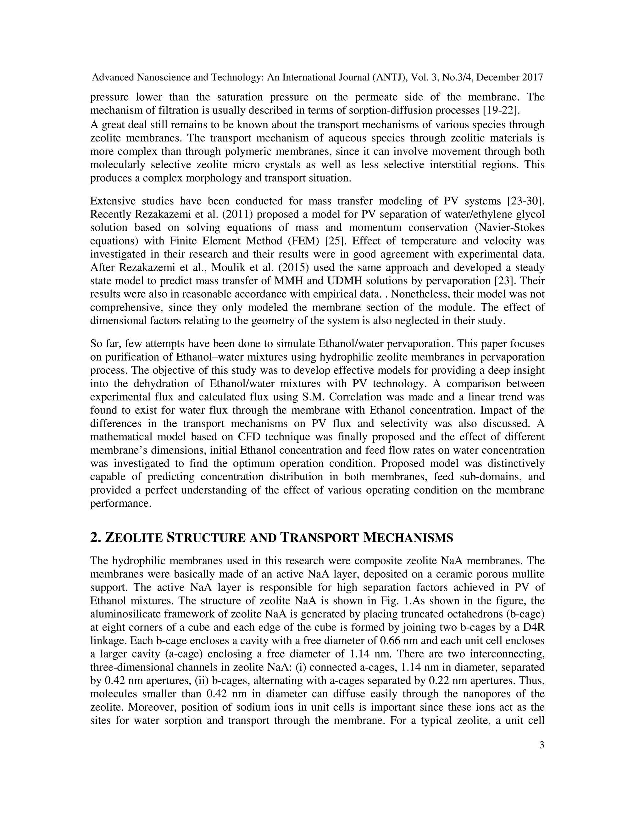 SYNTHESIS, EVALUATION, MODELING AND SIMULATION OF NANO-PORE NAA ZEOLITE ...