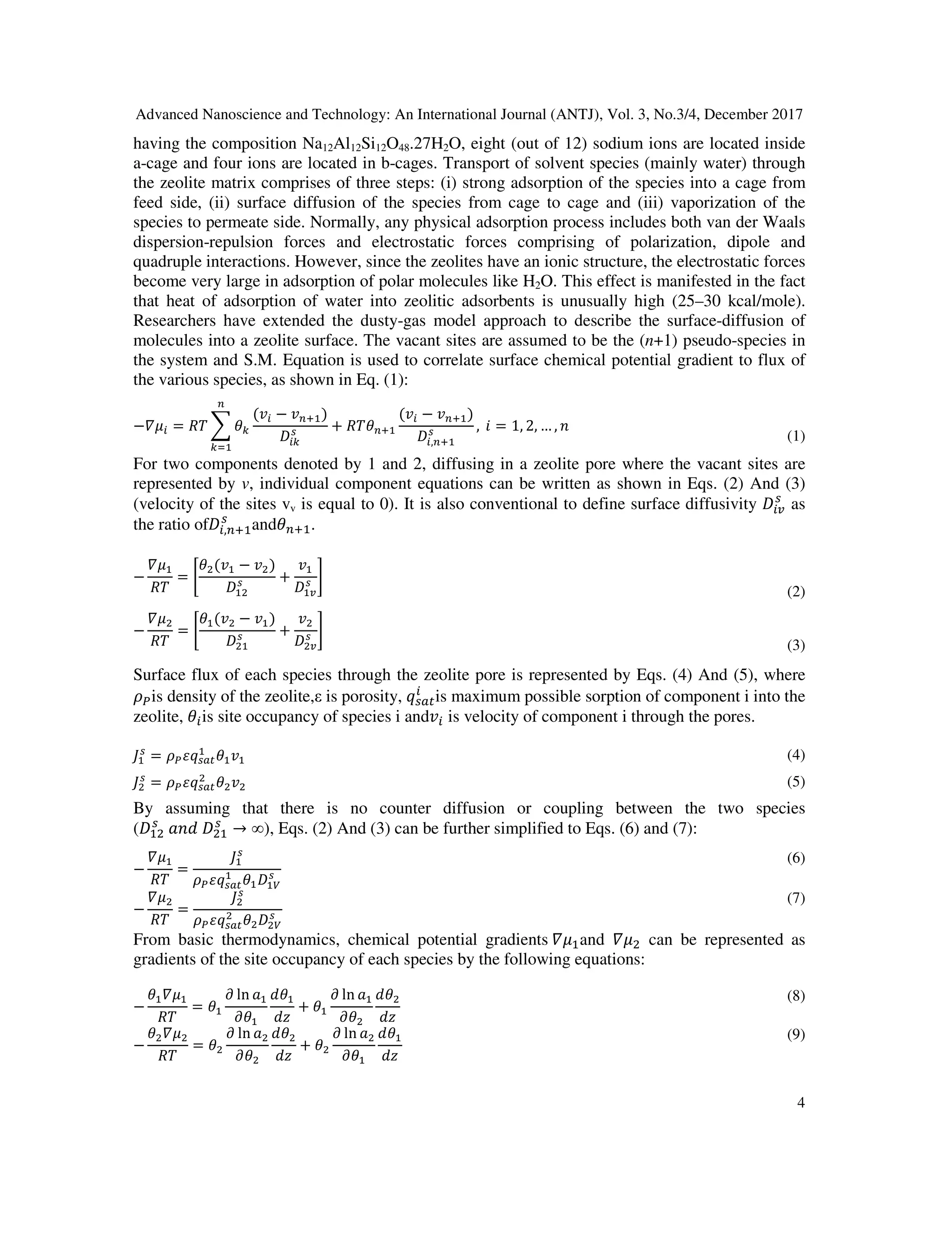 SYNTHESIS, EVALUATION, MODELING AND SIMULATION OF NANO-PORE NAA ZEOLITE ...