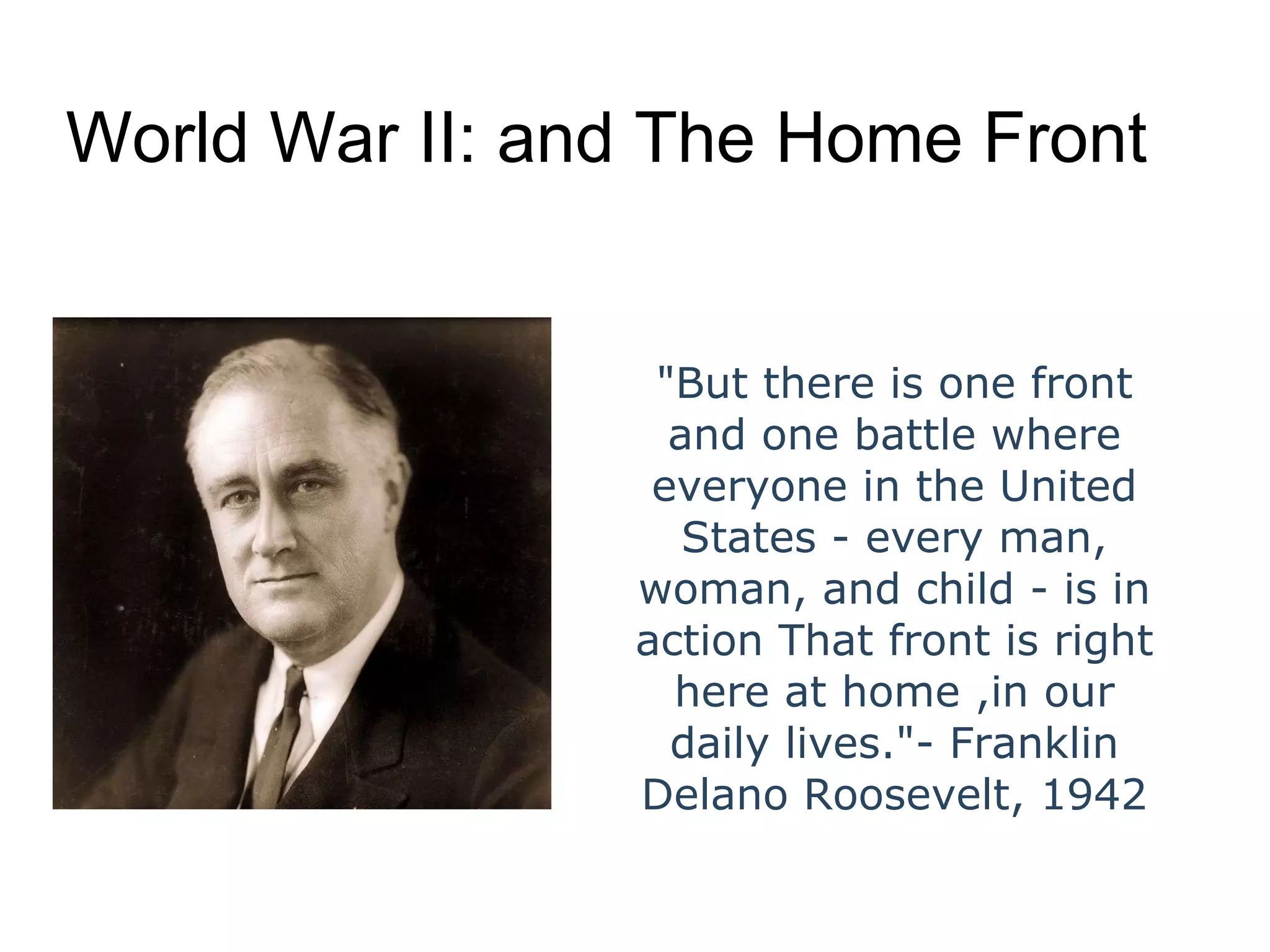 WWII The Home Front | PPT