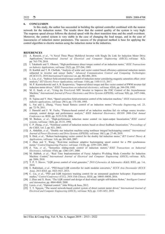 The Neural Network Combined Optimal Control System Of Induction Motor Pdf