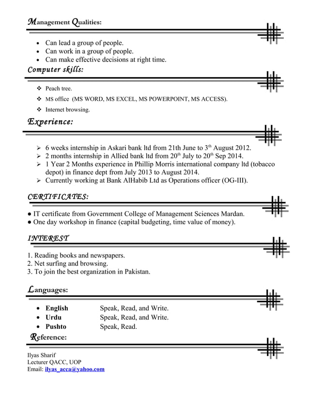 CV of Fahim word | DOC