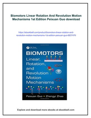 Biomotors Linear Rotation And Revolution Motion Mechanisms 1st Edition ...