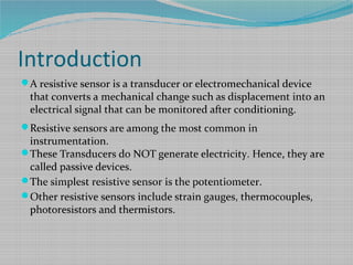 Resistive Sensors | PPT