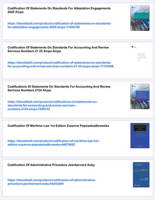 Codification Of Statements On Auditing Standards Aicpa | PDF