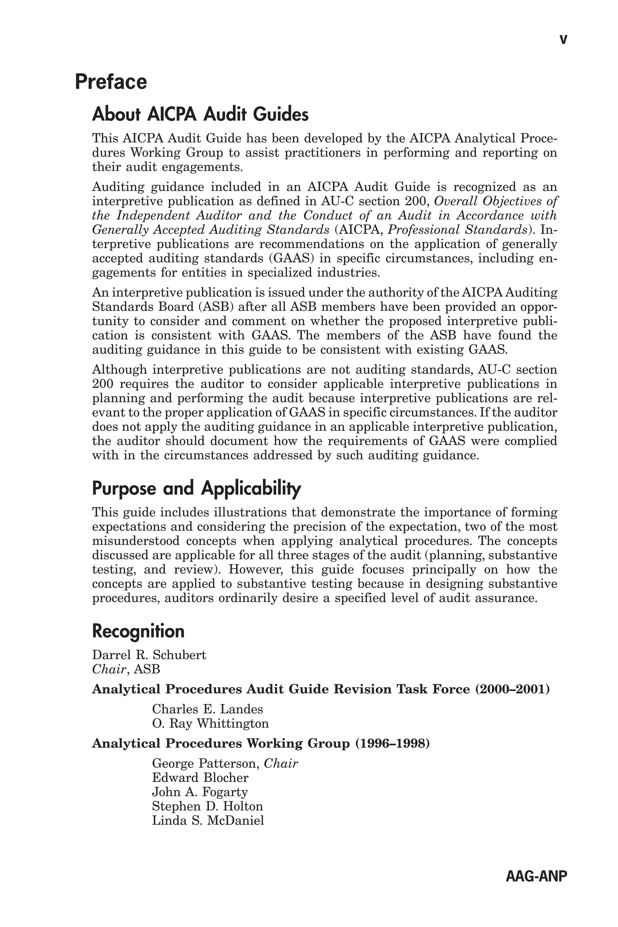 Analytical Procedures With Conforming Changes As Of March 1 2012 Aicpa ...