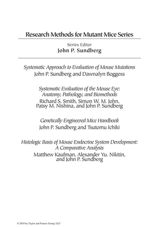 Histologic Basis Of Mouse Endocrine System Development A Comparative ...