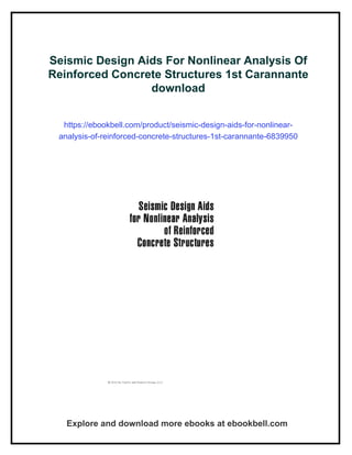 Seismic Design Aids For Nonlinear Analysis Of Reinforced Concrete ...