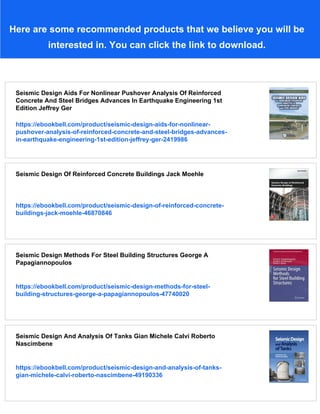 Seismic Design Aids For Nonlinear Analysis Of Reinforced Concrete ...