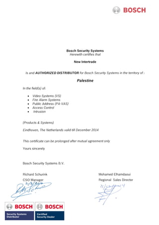 BOSCH Certificate | PDF