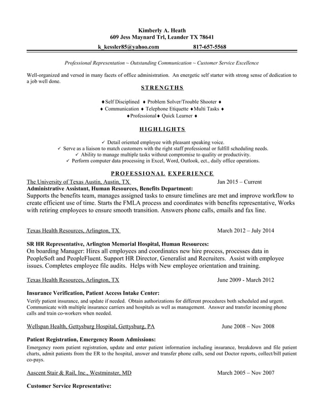 Kimberly Heath Resume 3-10-15 | DOC | Healthcare Industry | Industries