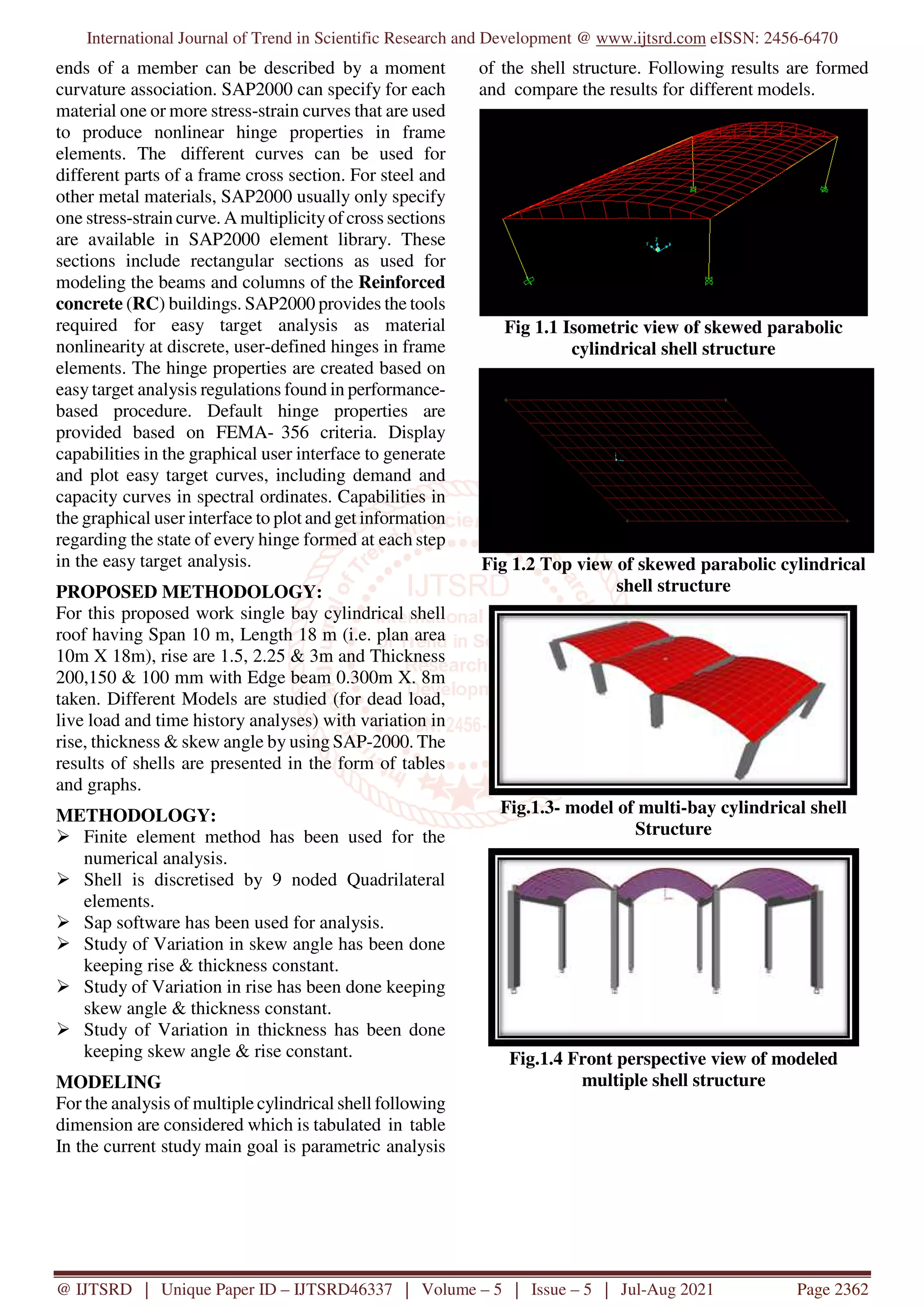 Analysis of Parabolic Shell by Different Models Using Software SAP 2000 | PDF