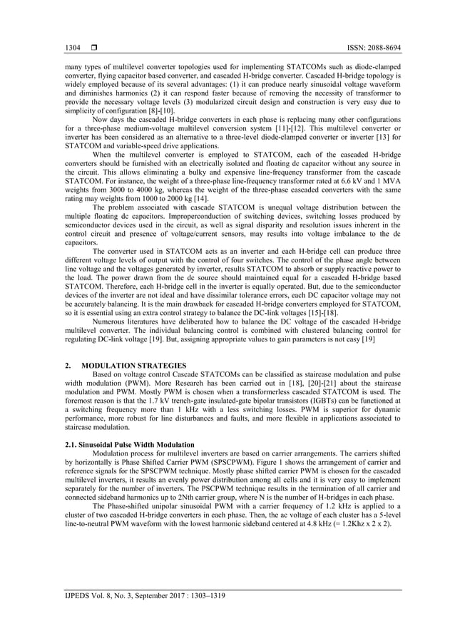 Performance Comparison Of Star Connected Cascaded Statcom Using Different Pwm Techniques Pdf