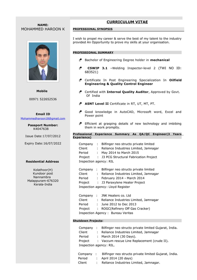 Haroon cv | DOC