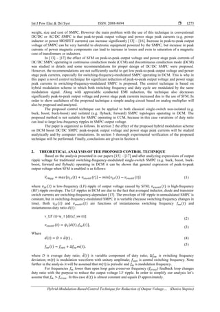 Hybrid-Modulation-Based Control Technique for Reduction of Output Voltage Ripples in Frequency ...