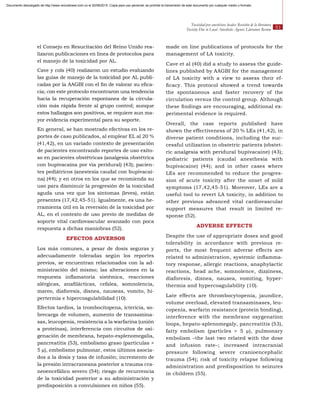 toxicidad por anestesicos locales | PDF