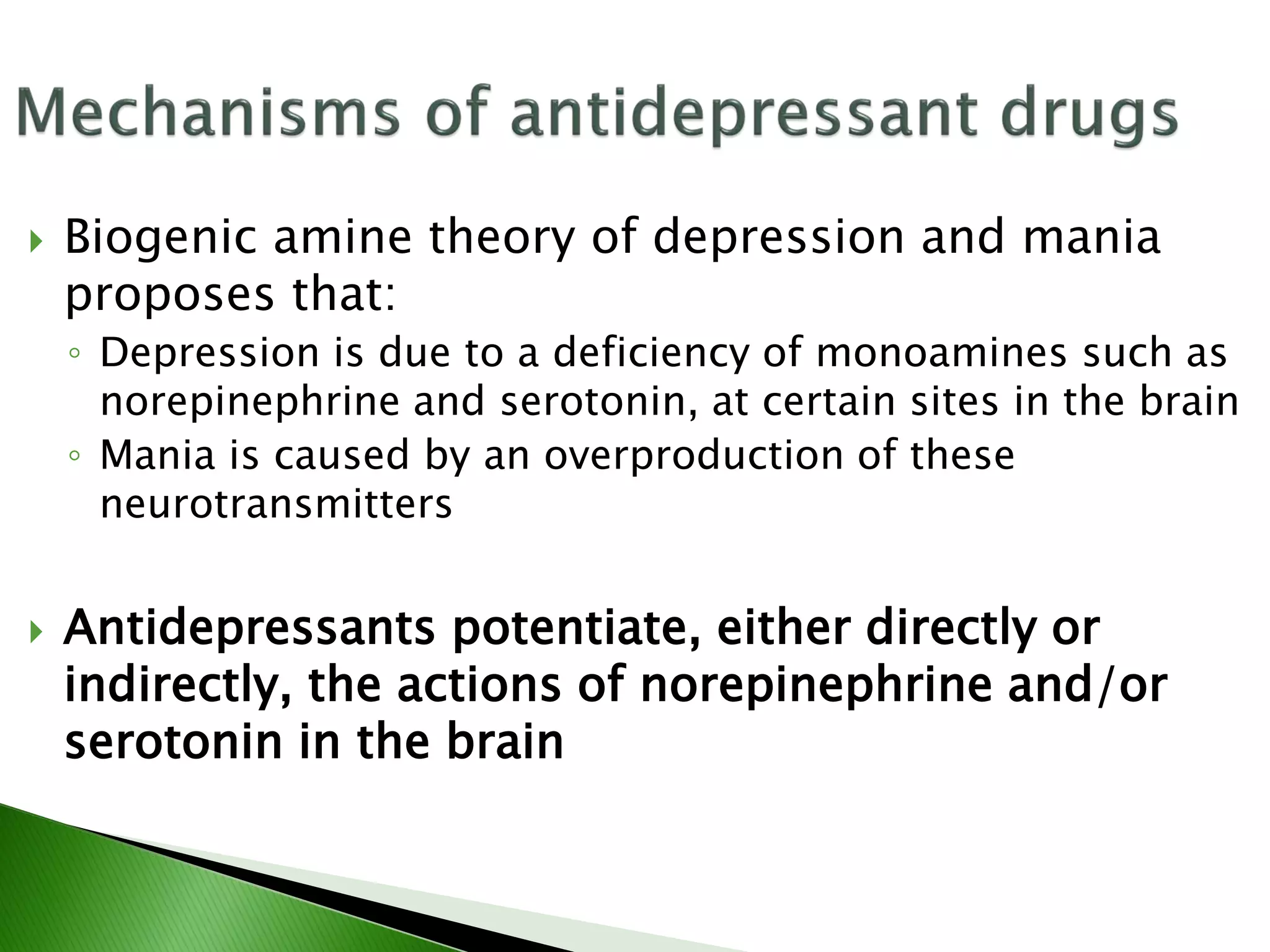 Antidepressants - Pharmacology | PDF