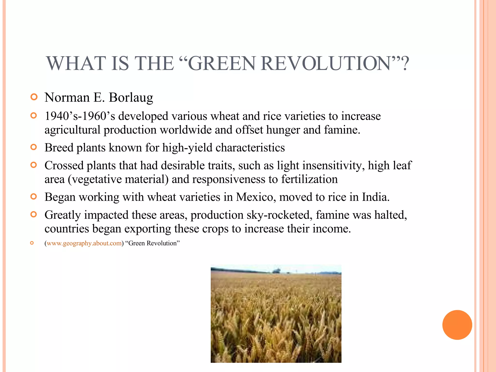 Green Revolution in Developing Countries | PPT