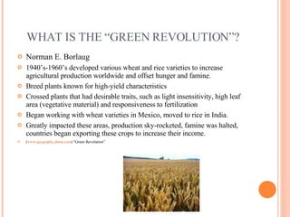 Green Revolution in Developing Countries | PPT