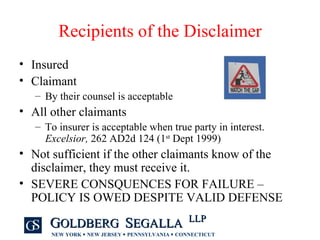 NY Disclaimers and Late Notice | PPT