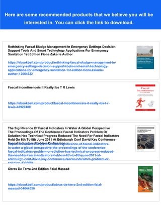 Faecal Sludge Management Systems Approach For Implementation And ...