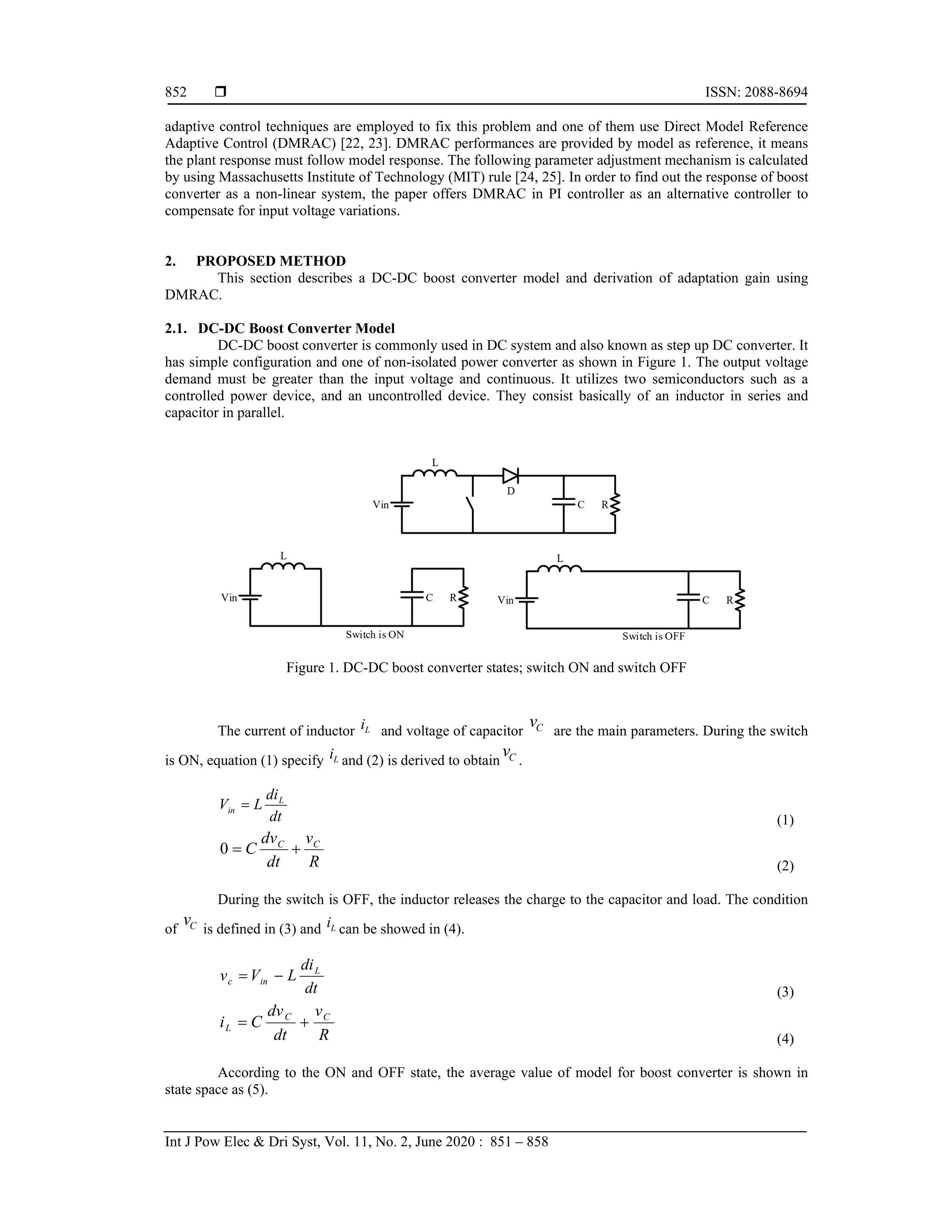 Application of direct MRAC in PI controller for DC-DC boost converter | PDF | Technology & Computing