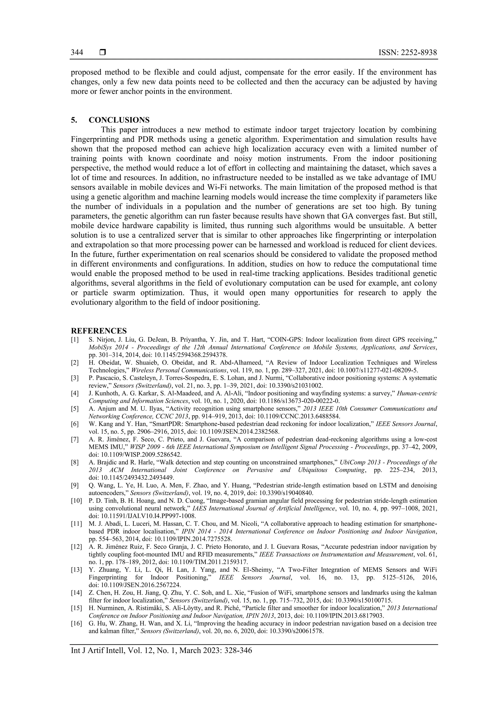 A Genetic Based Indoor Positioning Algorithm Using Wi Fi Received